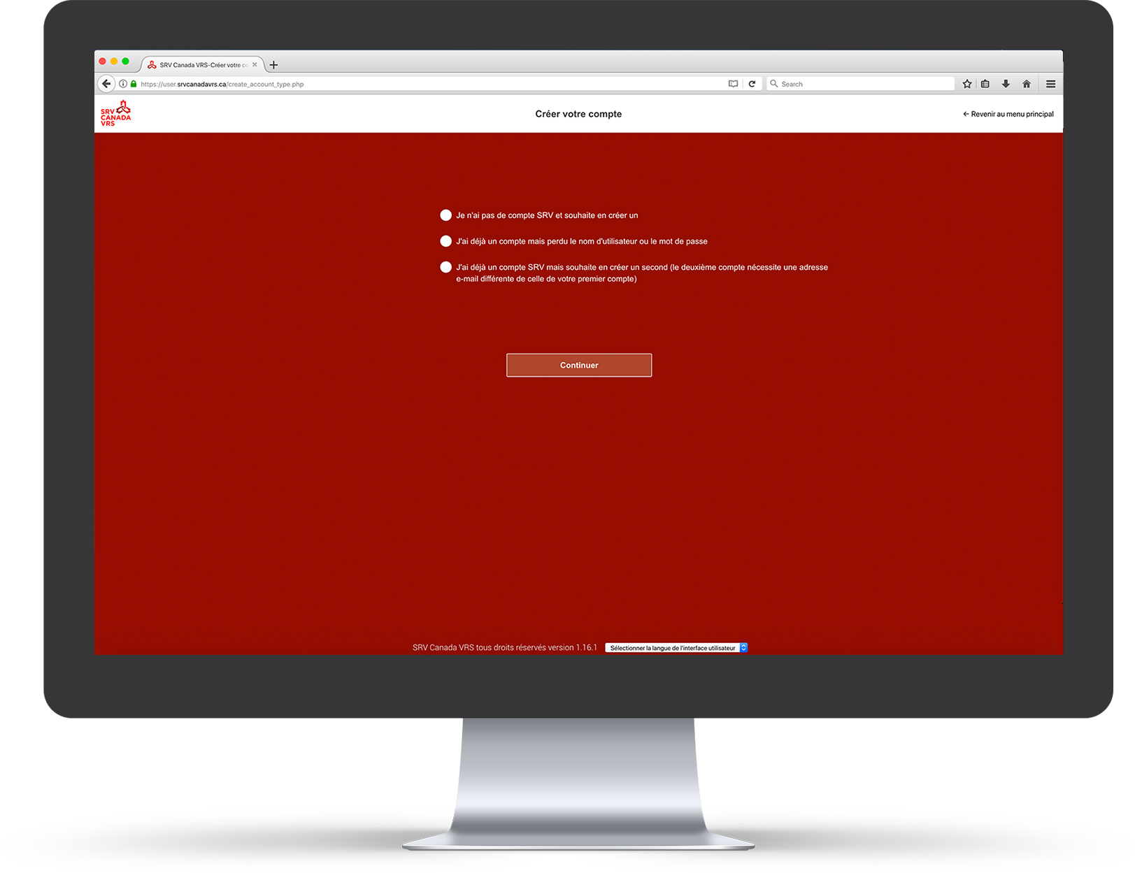 S’inscrire - SRV Canada VRS