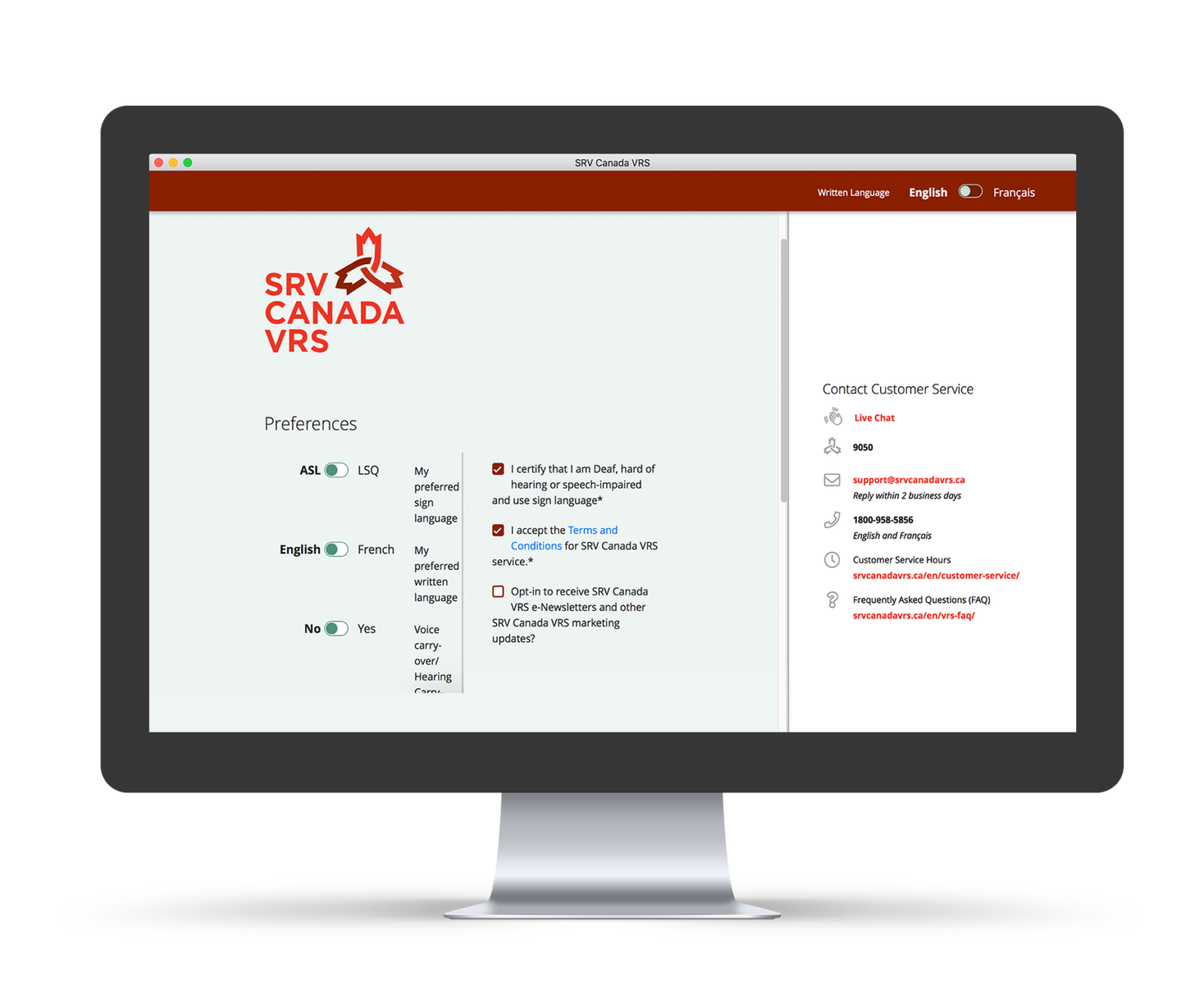 Installer l’application - SRV Canada VRS